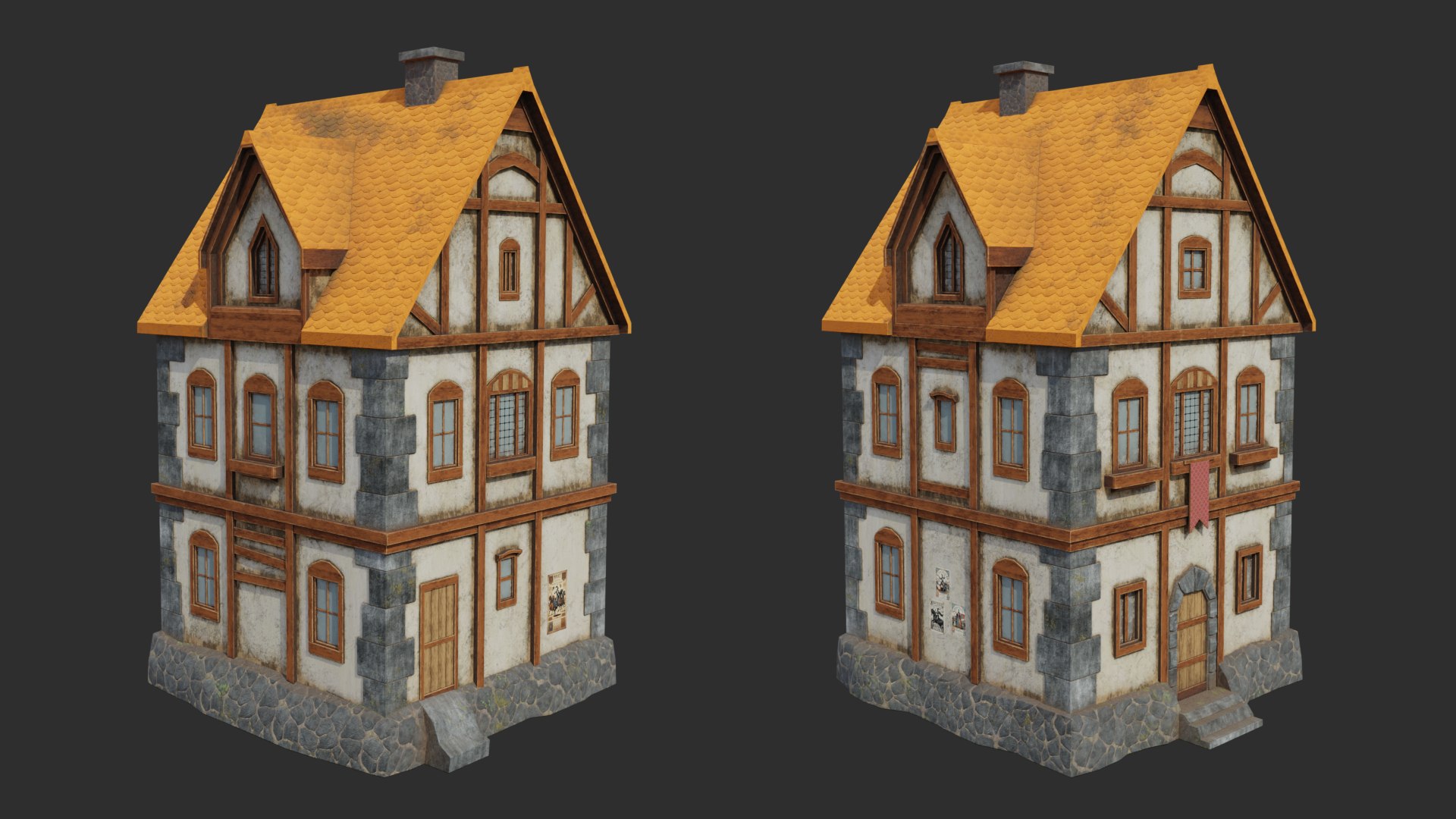 3D Model Collection 10 Low-poly Medieval Houses - TurboSquid 2186065