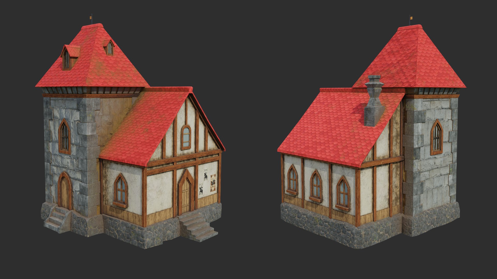 3D Model Collection 10 Low-poly Medieval Houses - TurboSquid 2186065