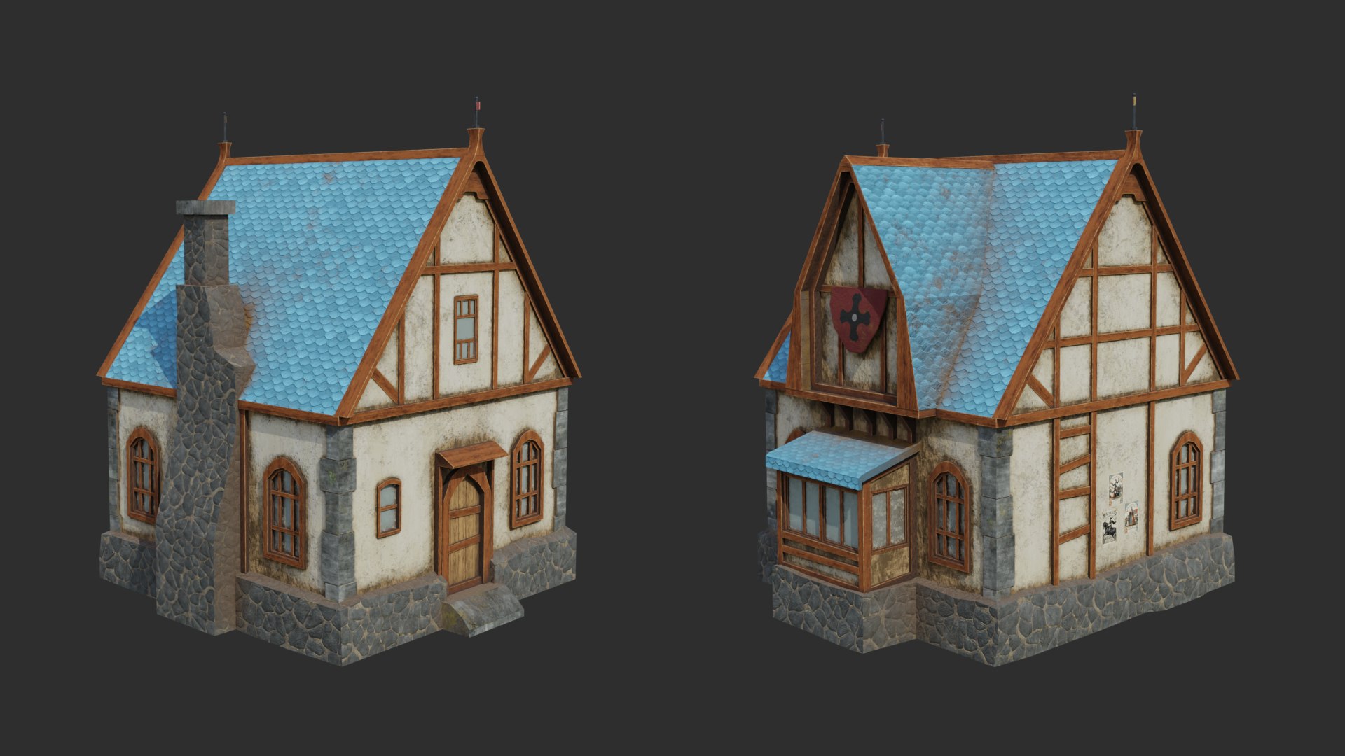 3D Model Collection 10 Low-poly Medieval Houses - TurboSquid 2186065