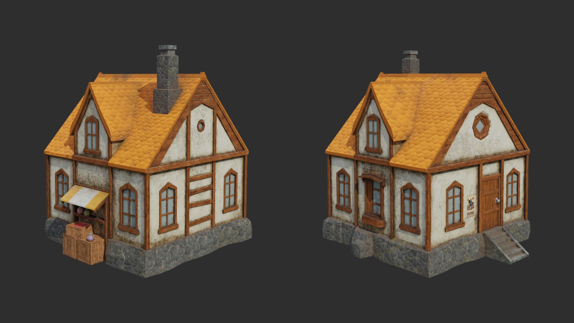 3D Model Collection 10 Low-poly Medieval Houses - TurboSquid 2186065
