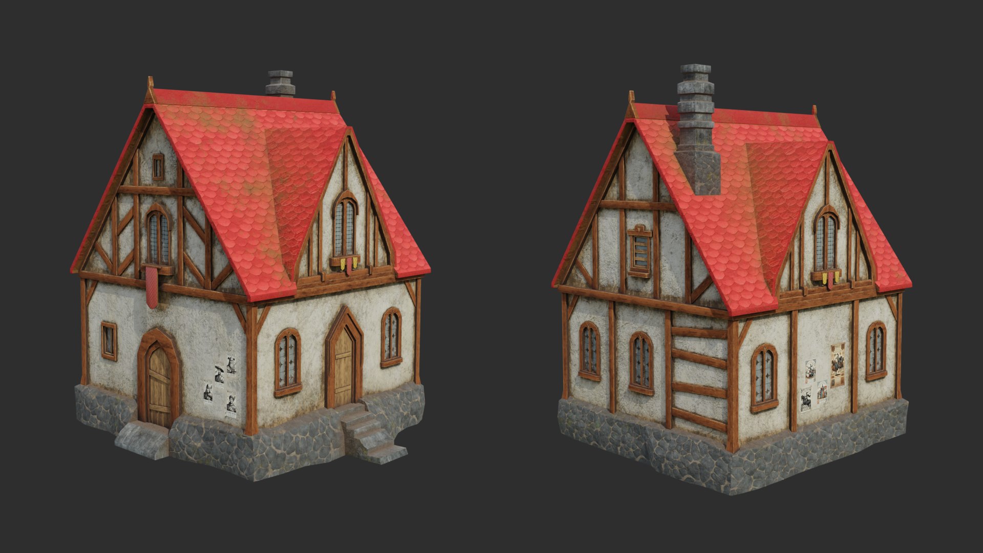 3D Model Collection 10 Low-poly Medieval Houses - TurboSquid 2186065