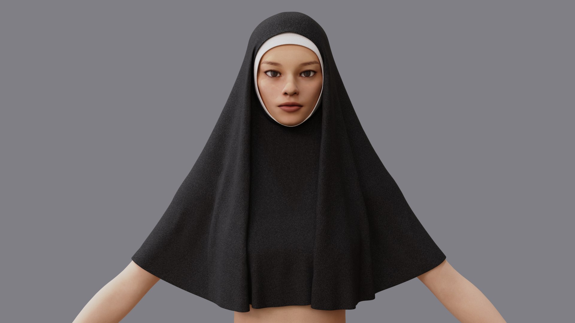 3D Nuns Veil Wimple - TurboSquid 2201010