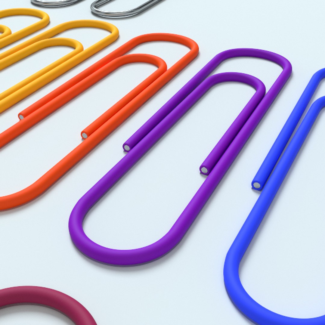 3d Model Colored Paper Clips