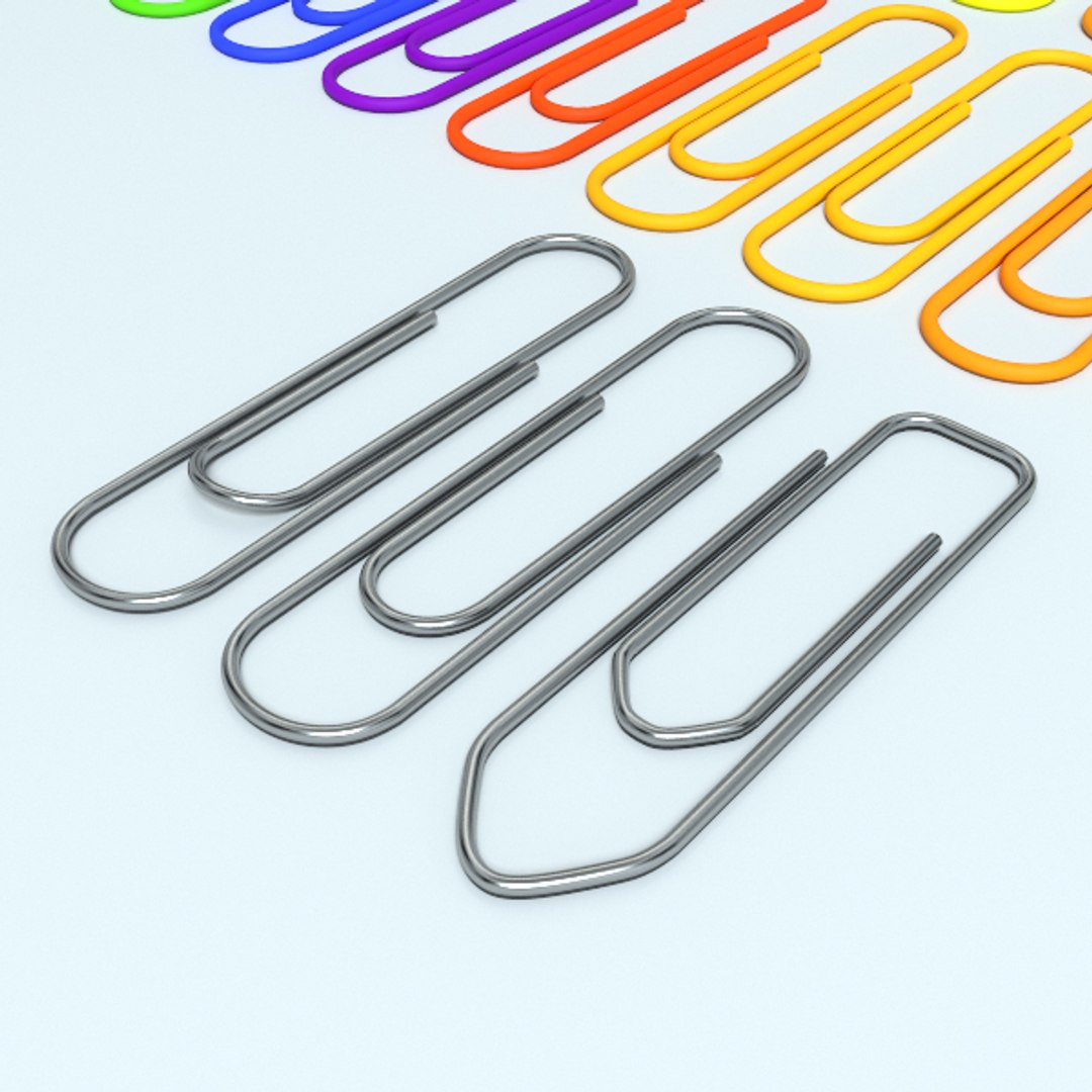 3d Model Colored Paper Clips
