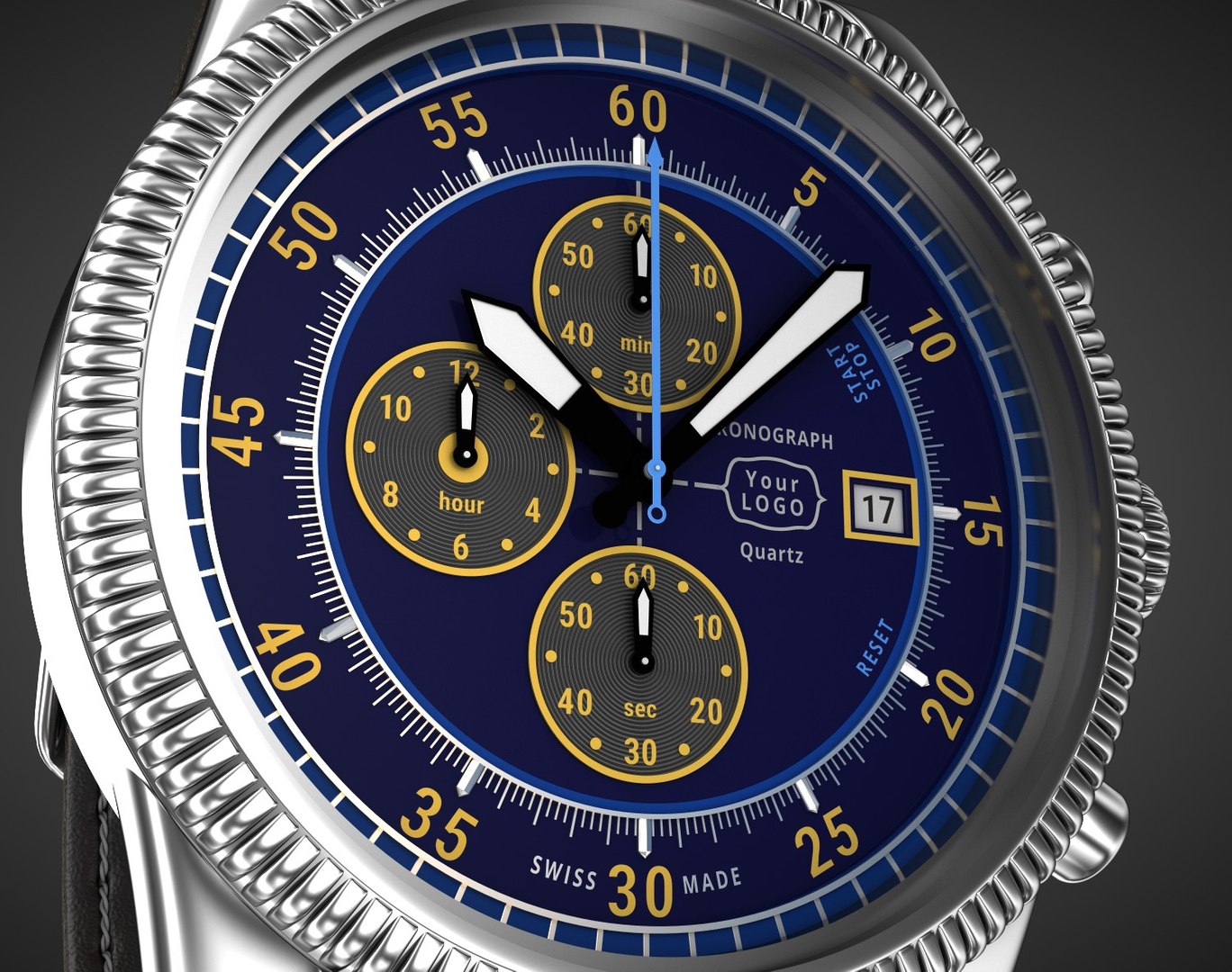 3d Chronograph Wrist Watch Design Model