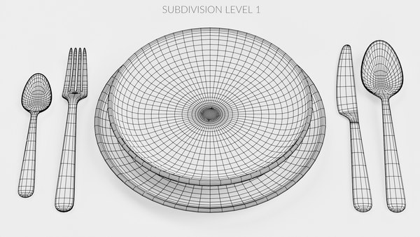 3D model Plates with Cutlery - TurboSquid 1949097