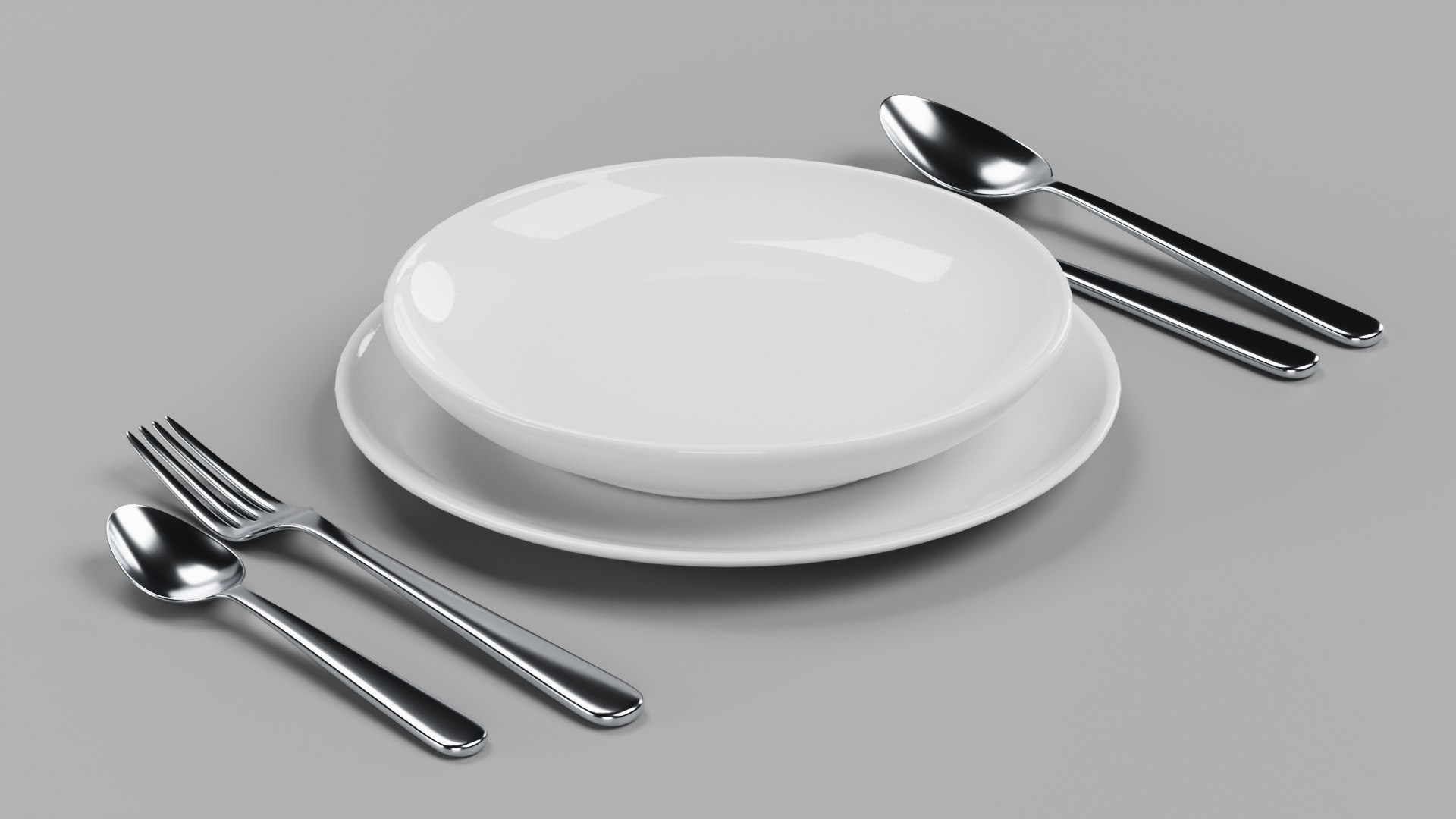 3D model Plates with Cutlery - TurboSquid 1949097