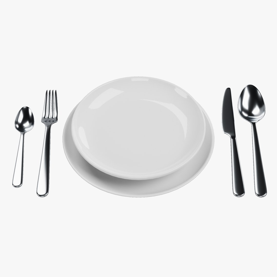 3D model Plates with Cutlery - TurboSquid 1949097