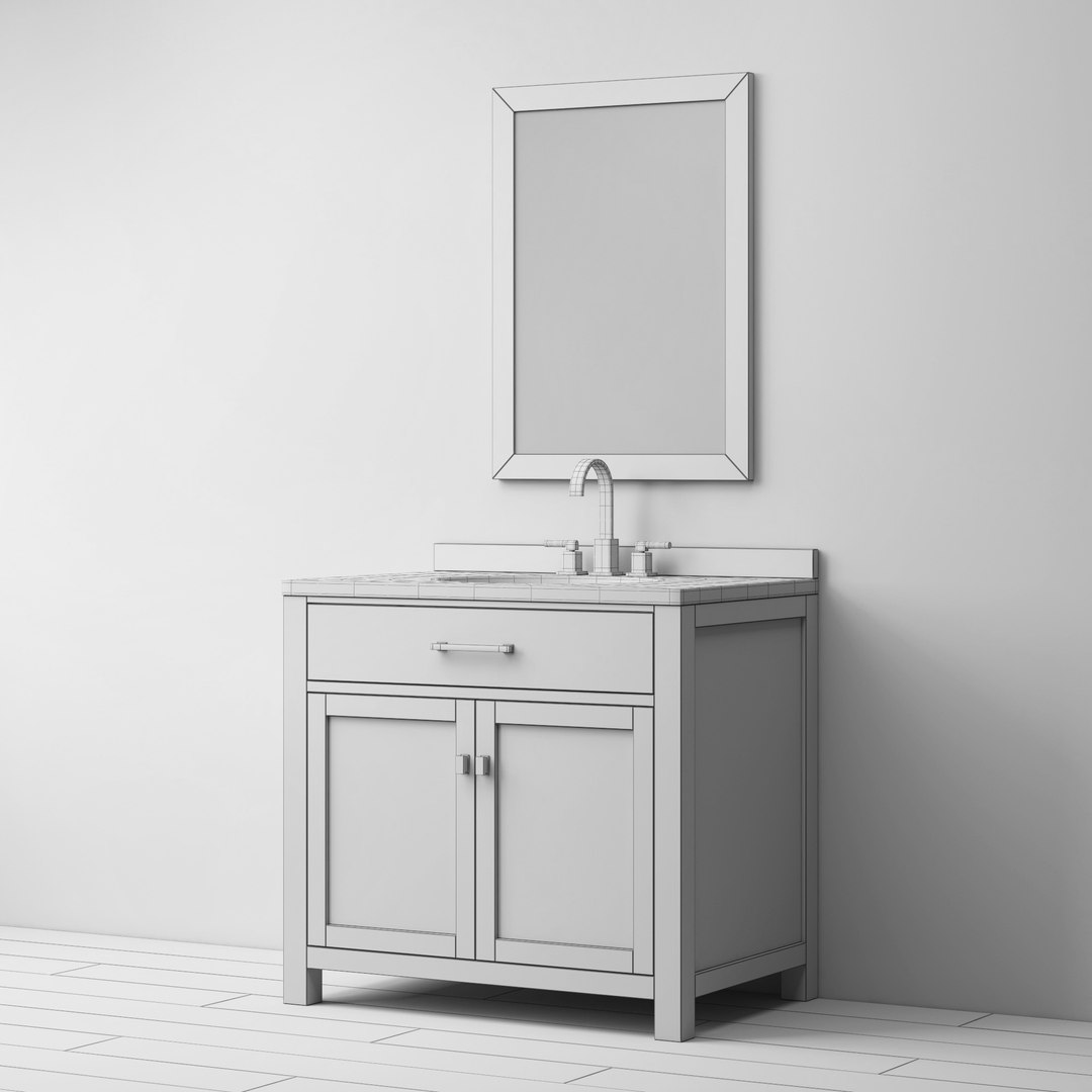 3D hutton single vanity model - TurboSquid 1192098