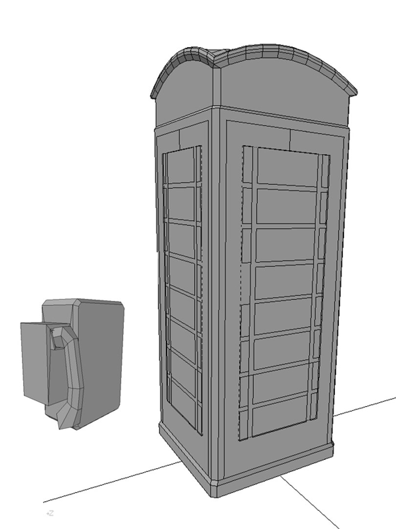 3d British Telephone Box - Model