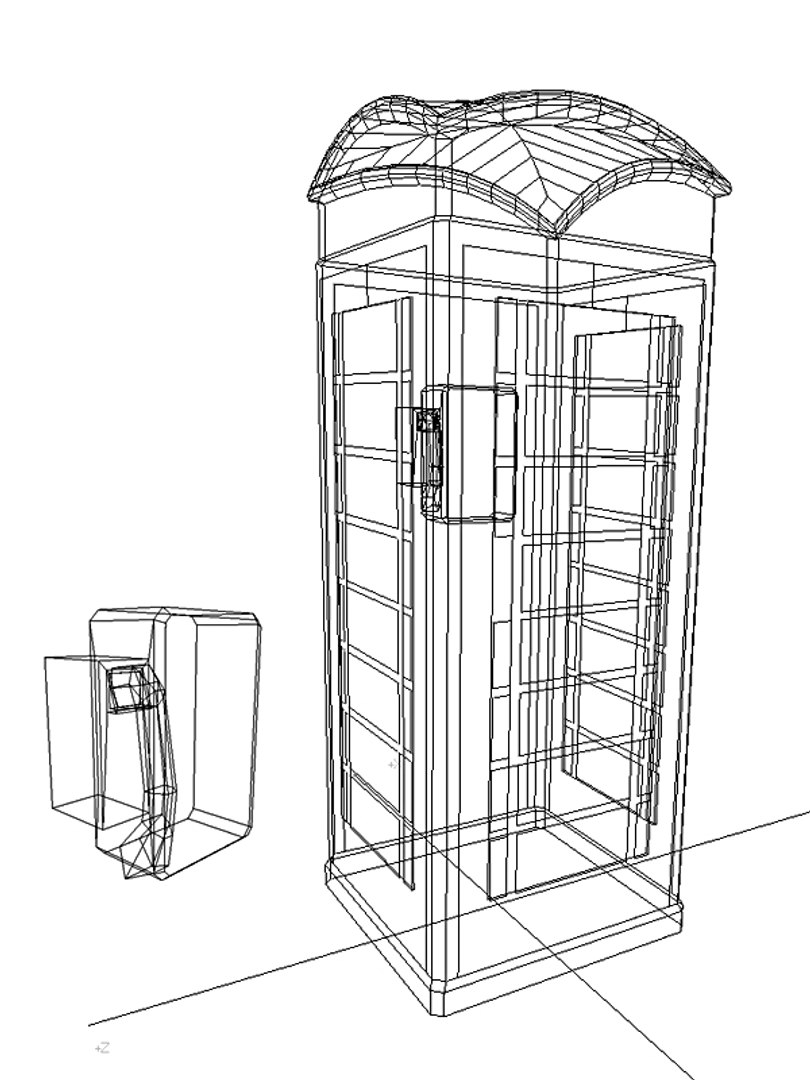 3d British Telephone Box - Model