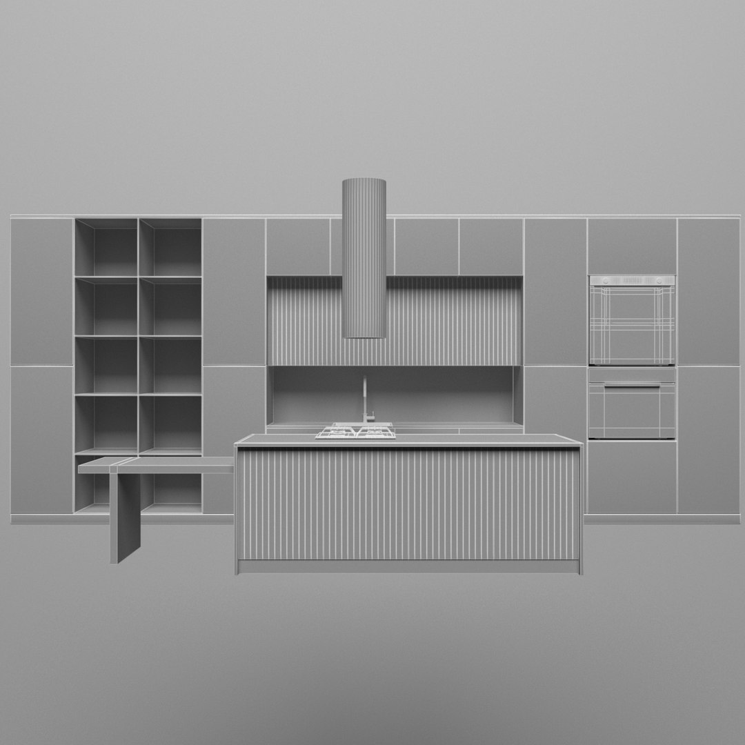 Kitchen Set 001 3D Model - TurboSquid 2156103