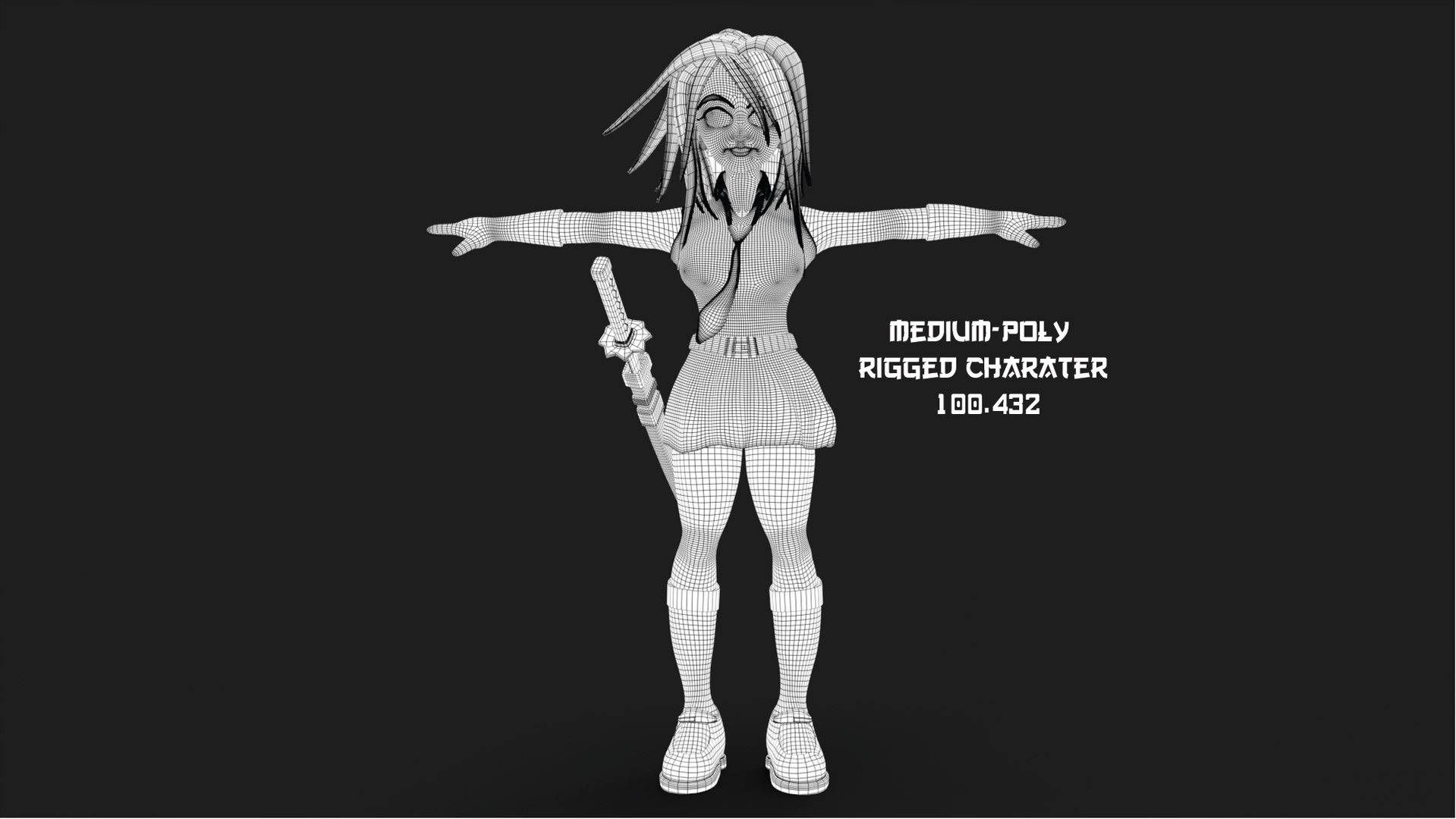 3D Samurai Girl Model - TurboSquid 1886892
