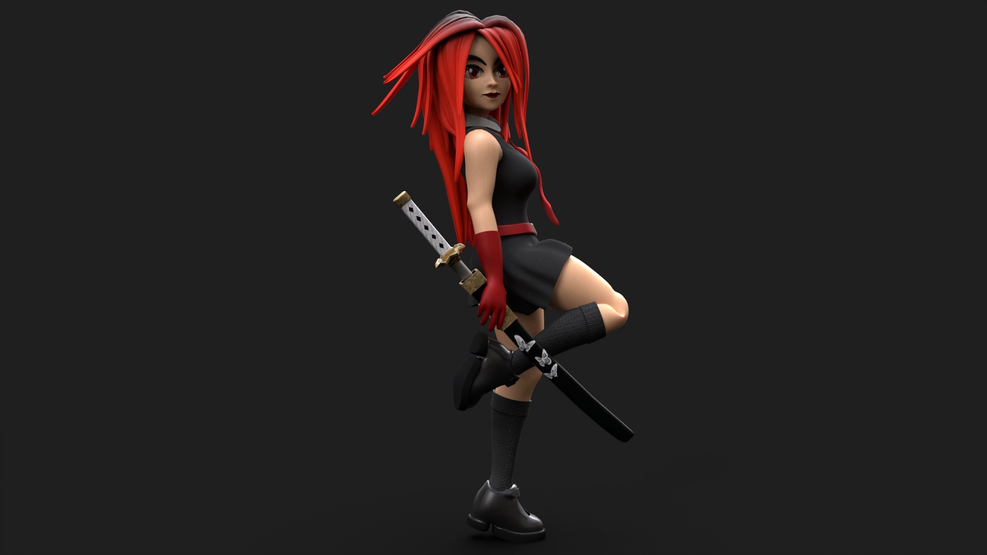 3D Samurai Girl Model - TurboSquid 1886892