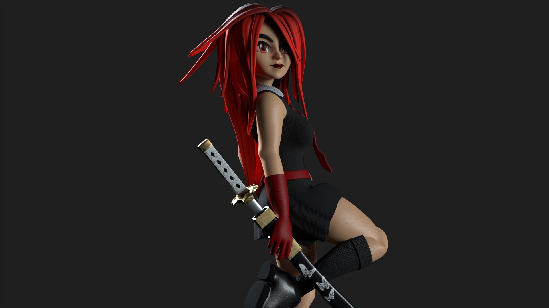 3D Samurai Girl Model - TurboSquid 1886892