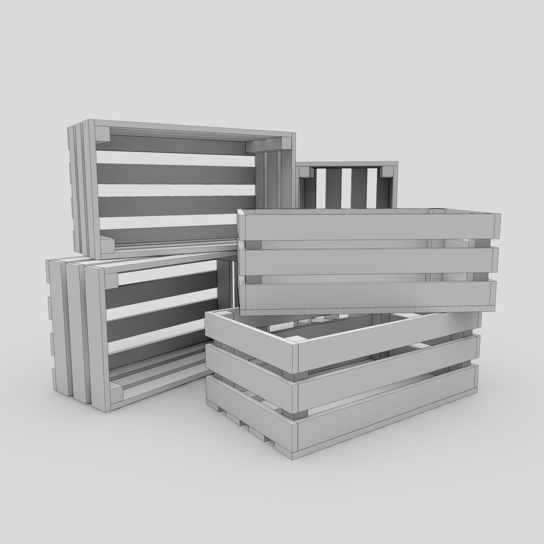3d Wooden Crate Plank Wood Model