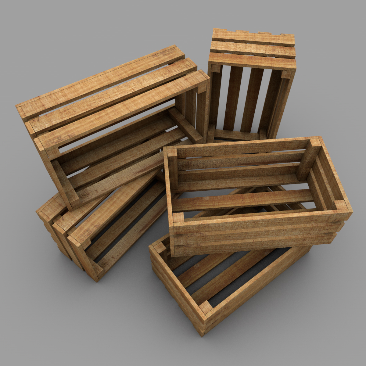 3d wooden crate plank wood model