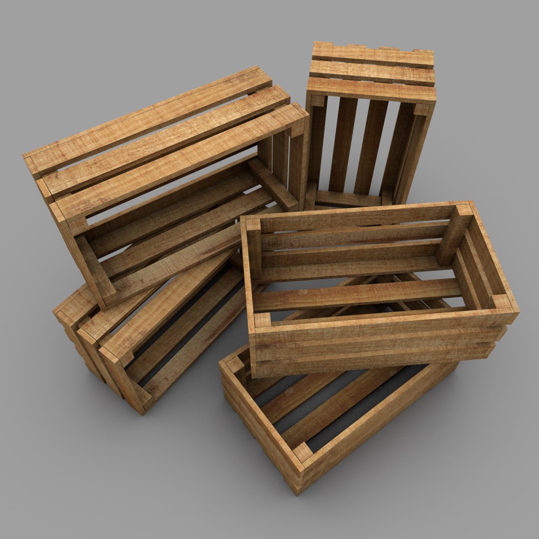 3d Wooden Crate Plank Wood Model