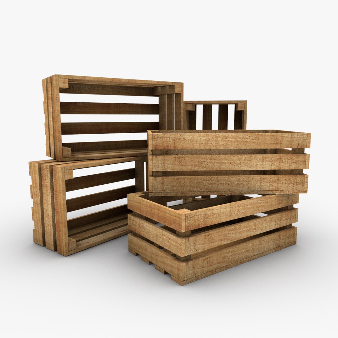 3d Wooden Crate Plank Wood Model