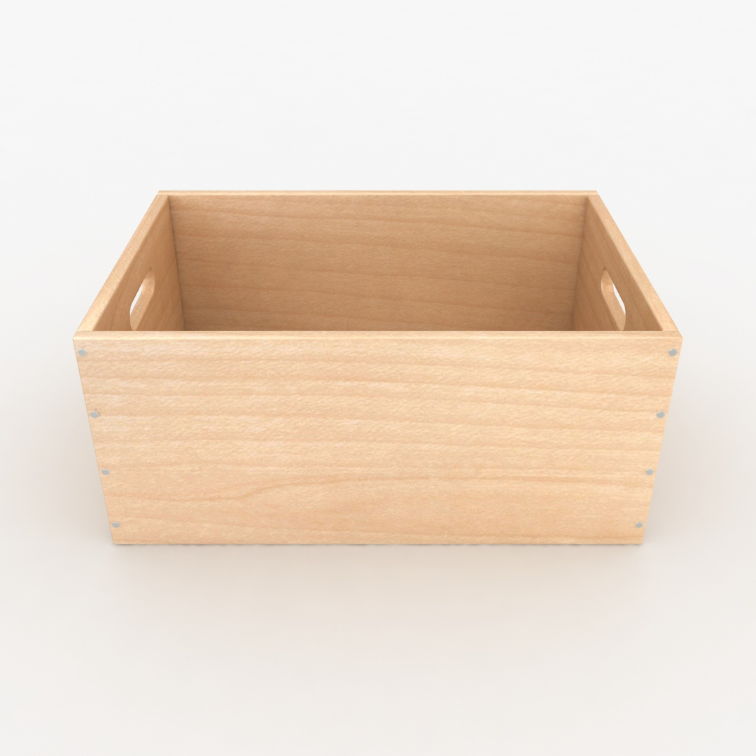 3D Realistic Wooden Box Cardboard Model - TurboSquid 1427097