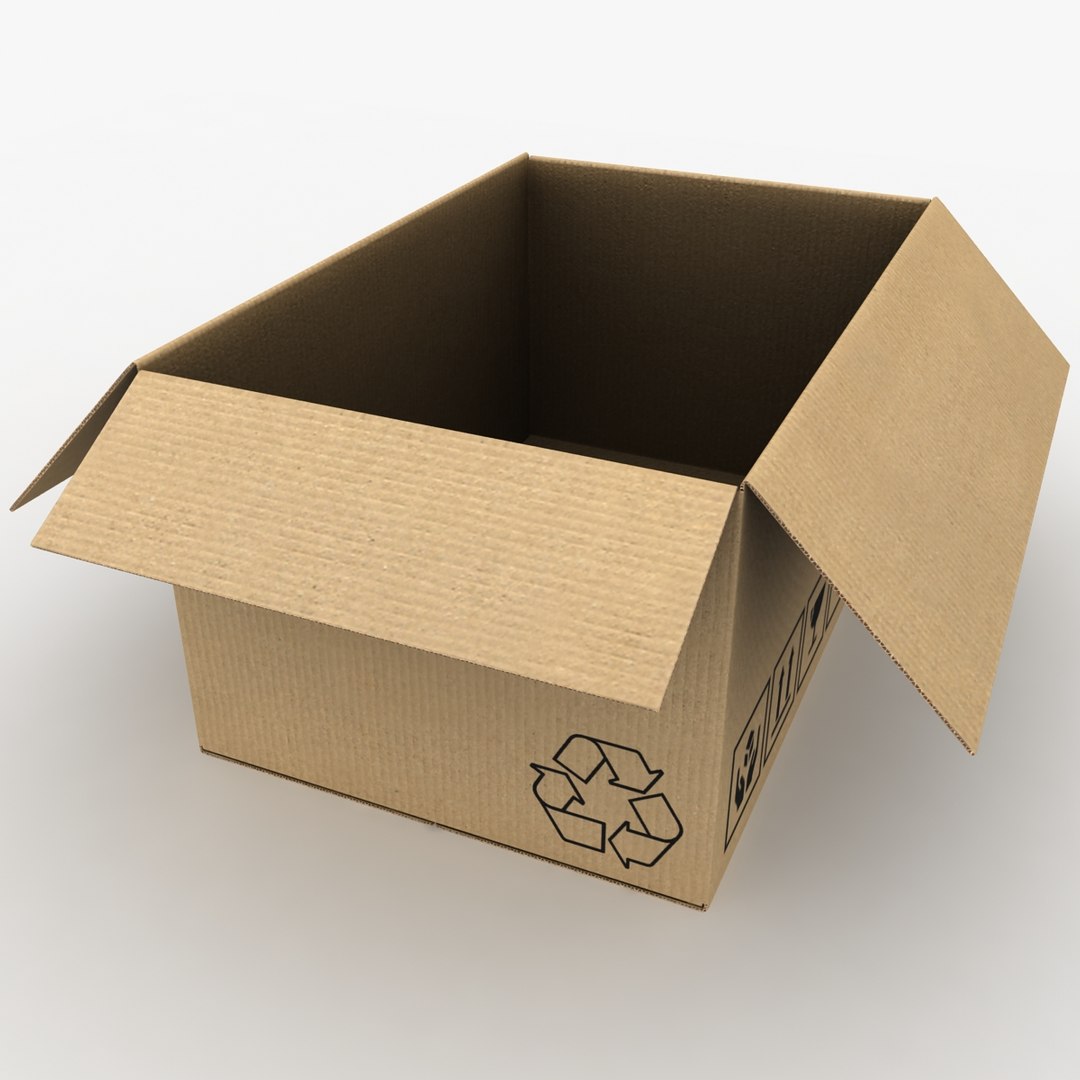 3D realistic wooden box cardboard model - TurboSquid 1427097