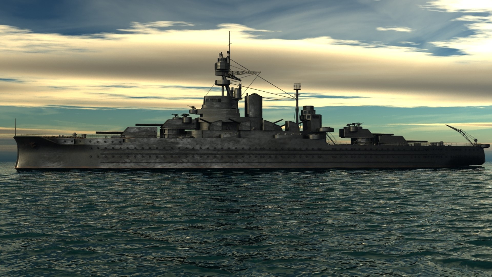 3d Uss Pennsylvania 38 Ship Model