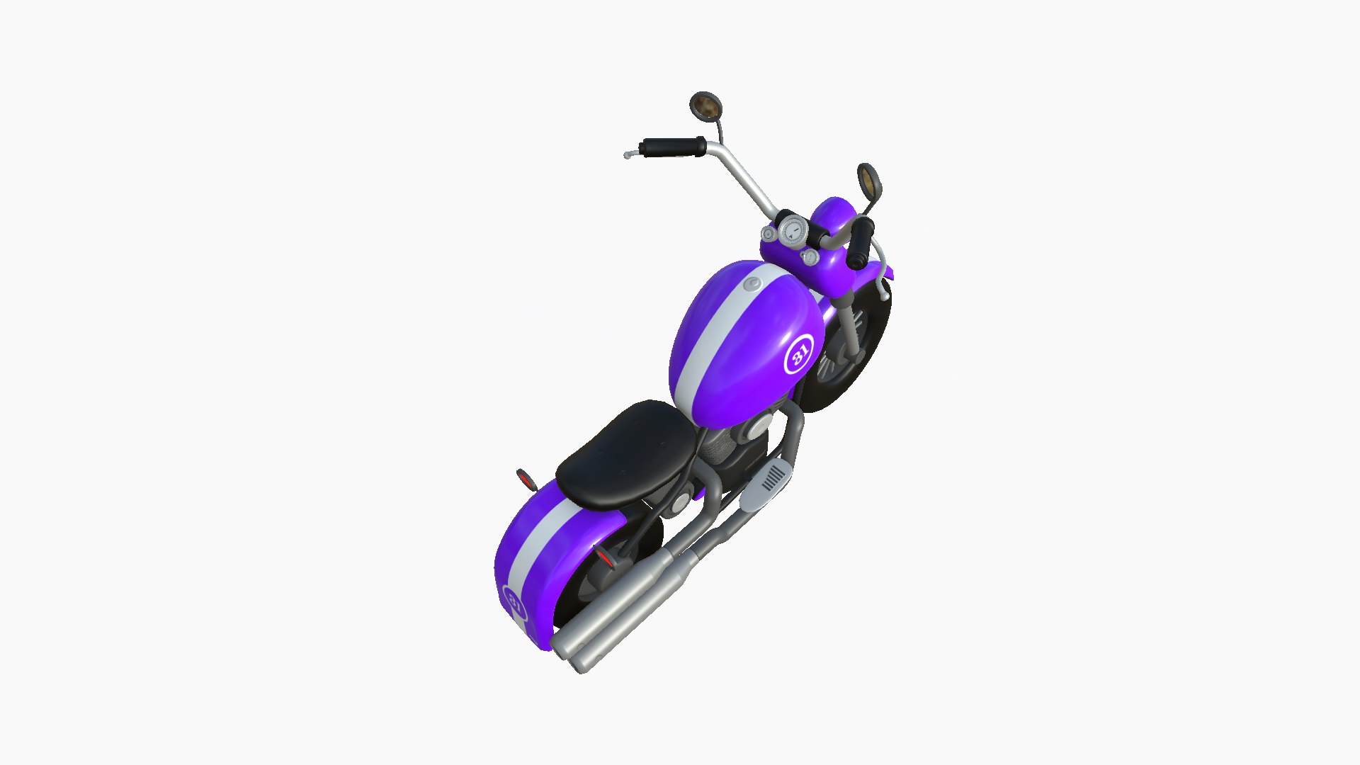 Motorcycle Cartoon A07 Purple - Custom Vehicle Design 3D Model ...