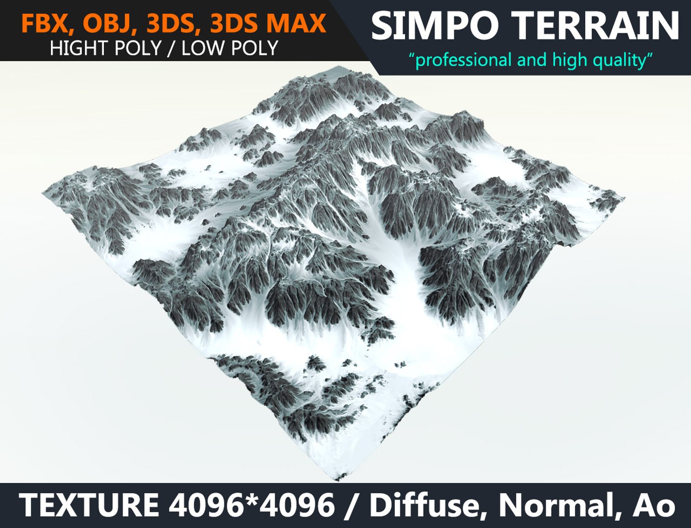 Snow Terrain Model - TurboSquid 1302486