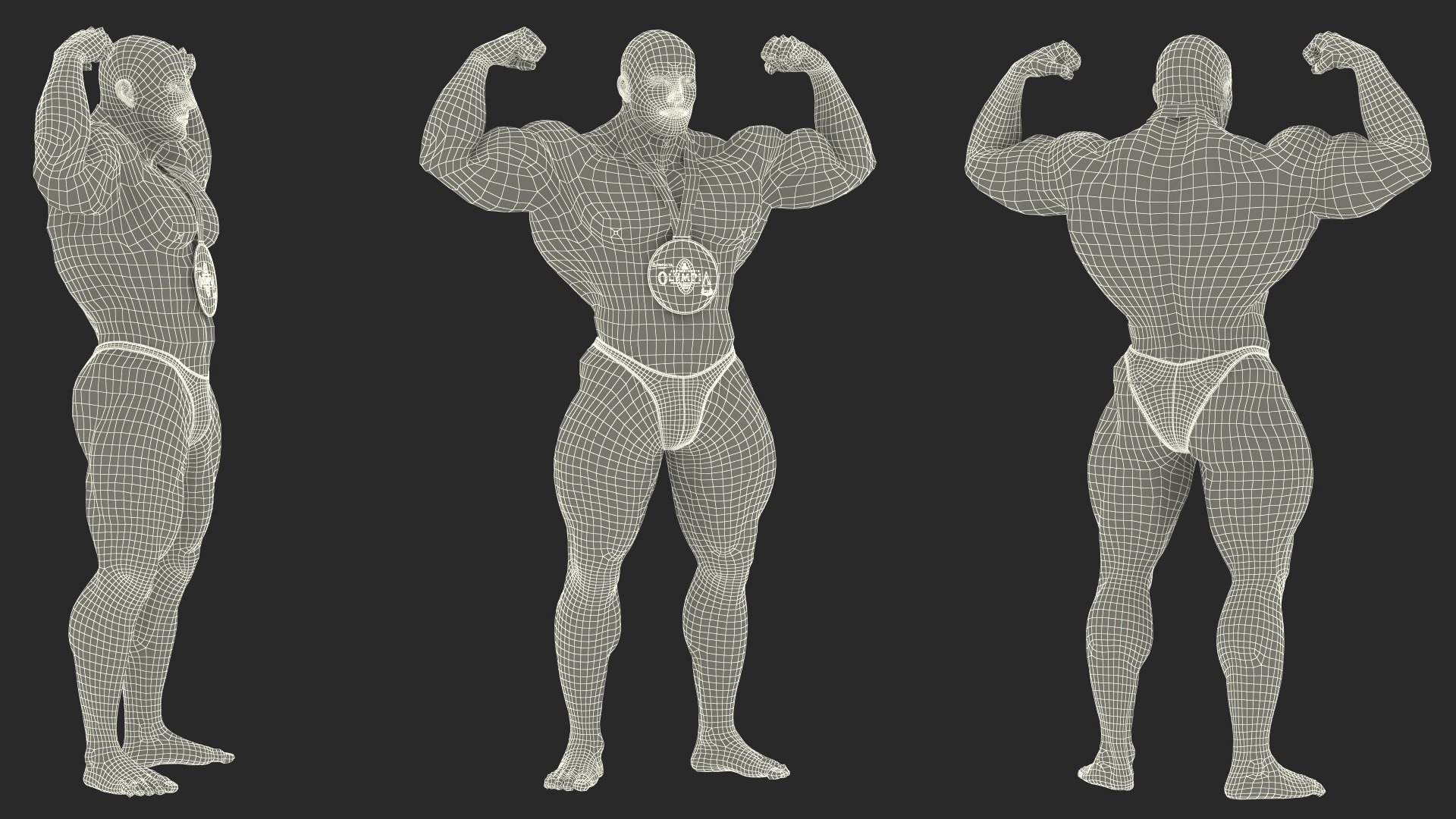 Bodybuilder Afro American Man Winner Pose 3D - TurboSquid 2047638