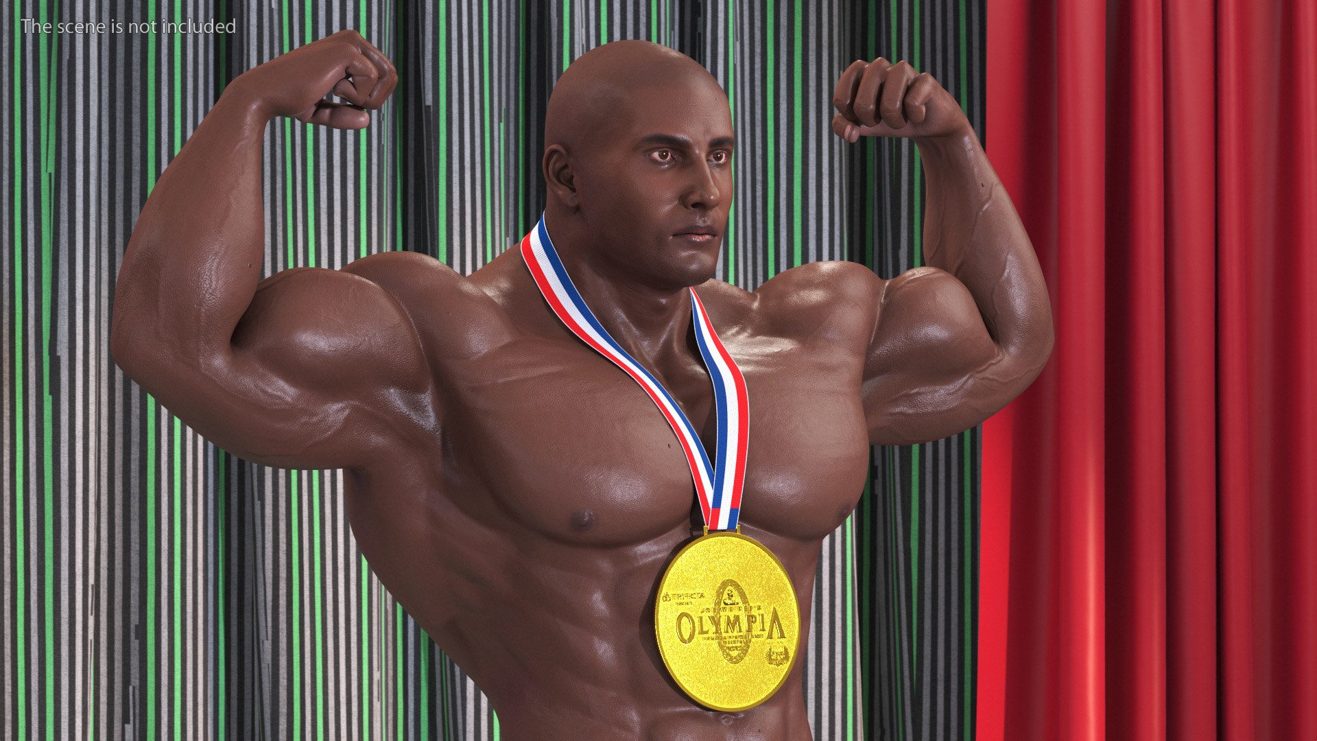 Bodybuilder Afro American Man Winner Pose 3D - TurboSquid 2047638