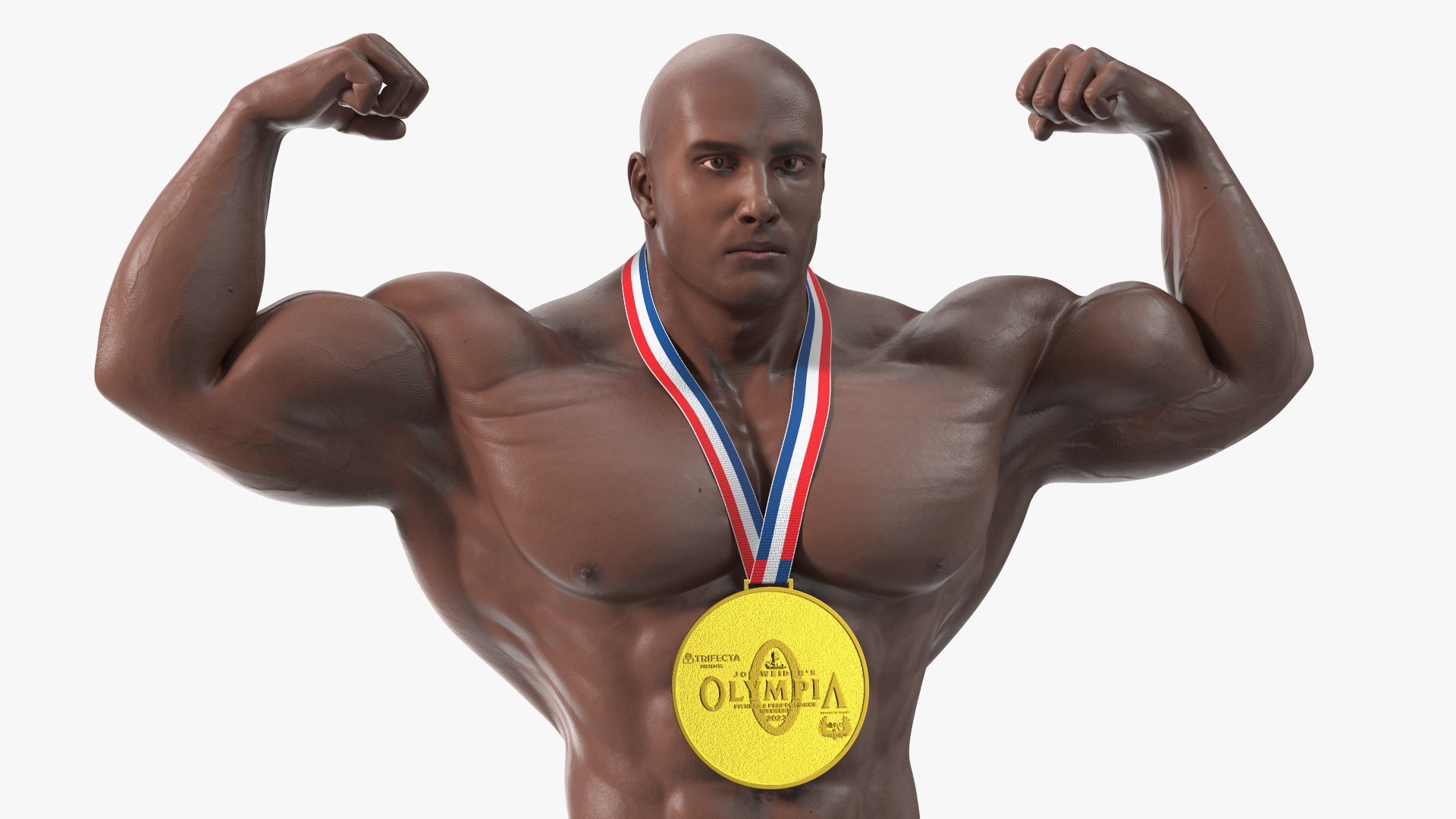 Bodybuilder Afro American Man Winner Pose 3D - TurboSquid 2047638