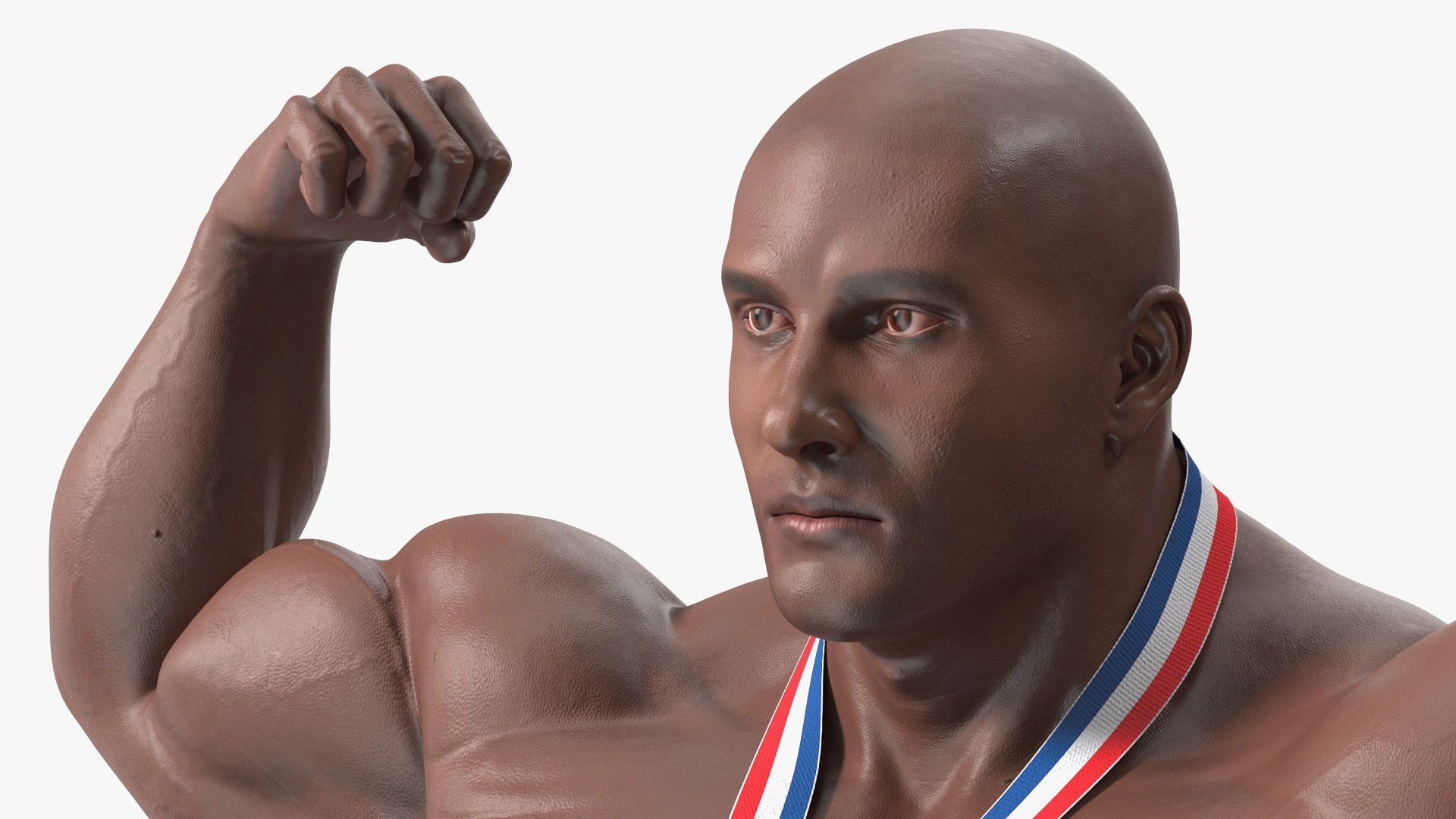Bodybuilder Afro American Man Winner Pose 3D - TurboSquid 2047638