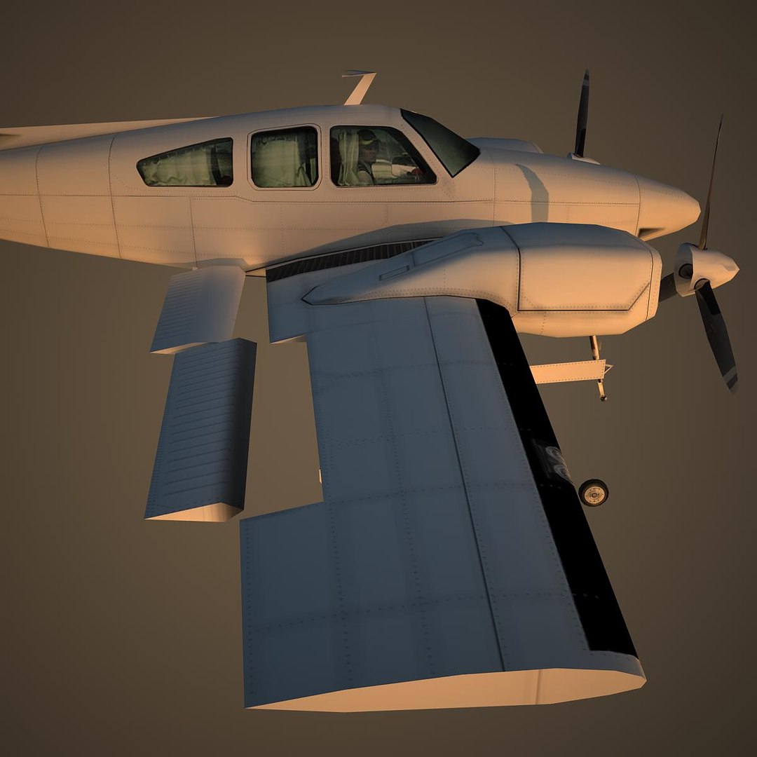 beech 56 basic aircraft 3d model