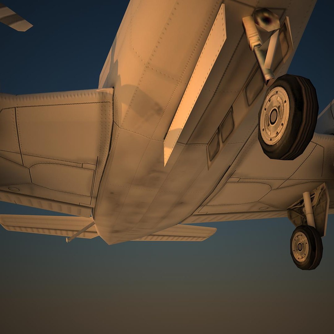 beech 56 basic aircraft 3d model