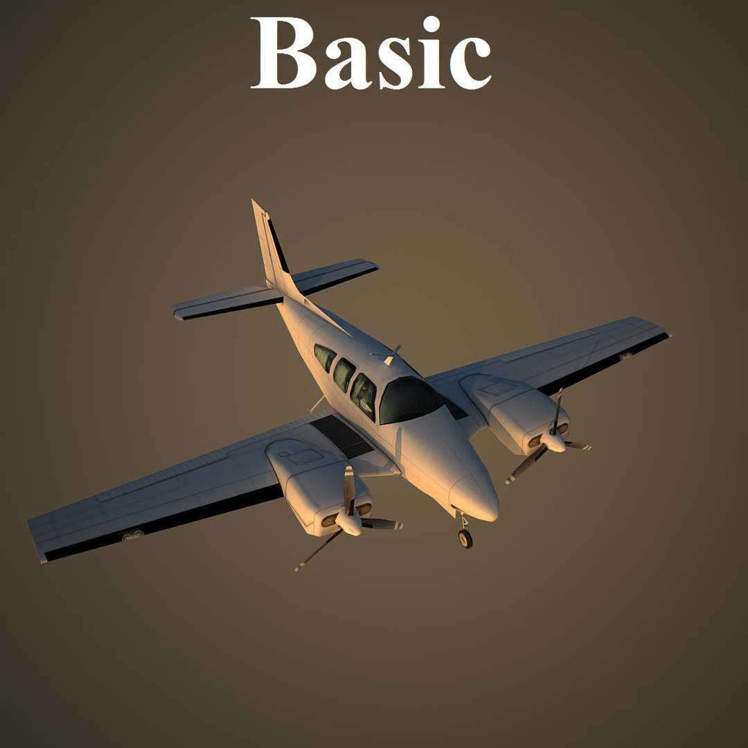 beech 56 basic aircraft 3d model