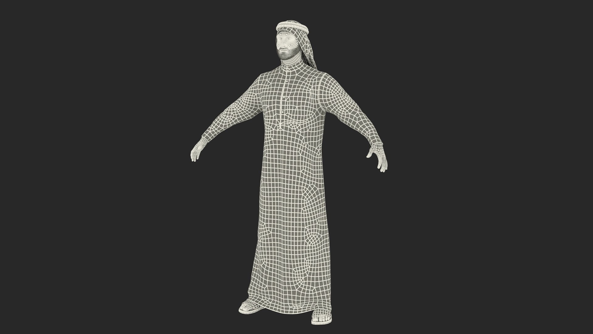 Arab Man with Traditional Arabic Hat Rigged Fur model - TurboSquid 1965664