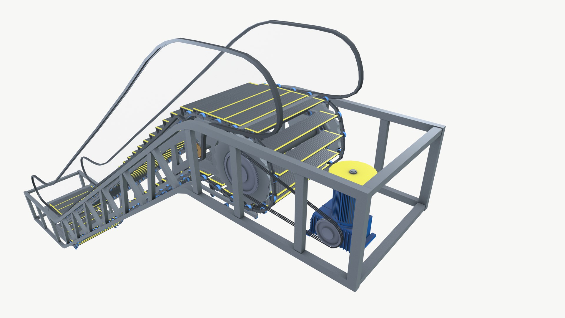 Escalator With Animation 3D Model - TurboSquid 2339309