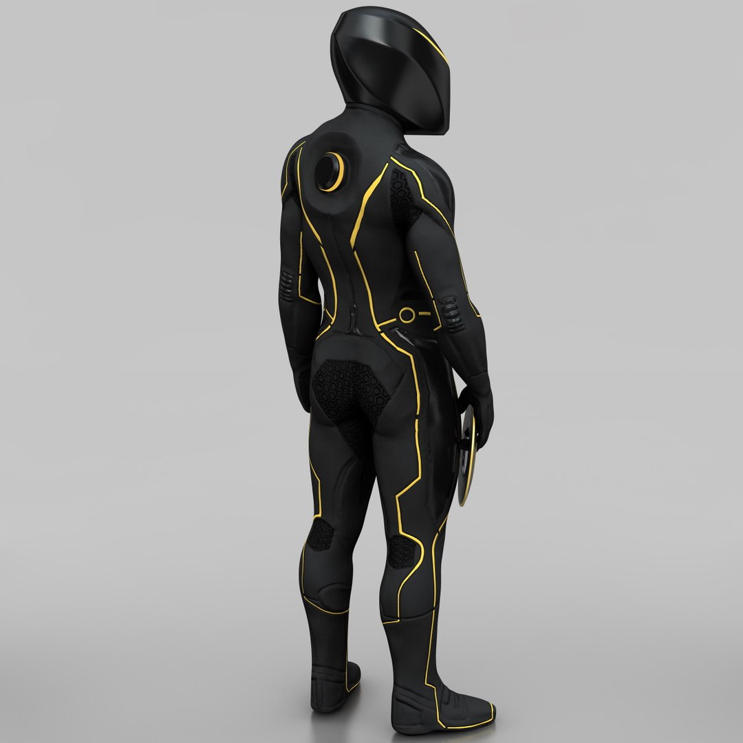 tron legacy character rigged 3d model