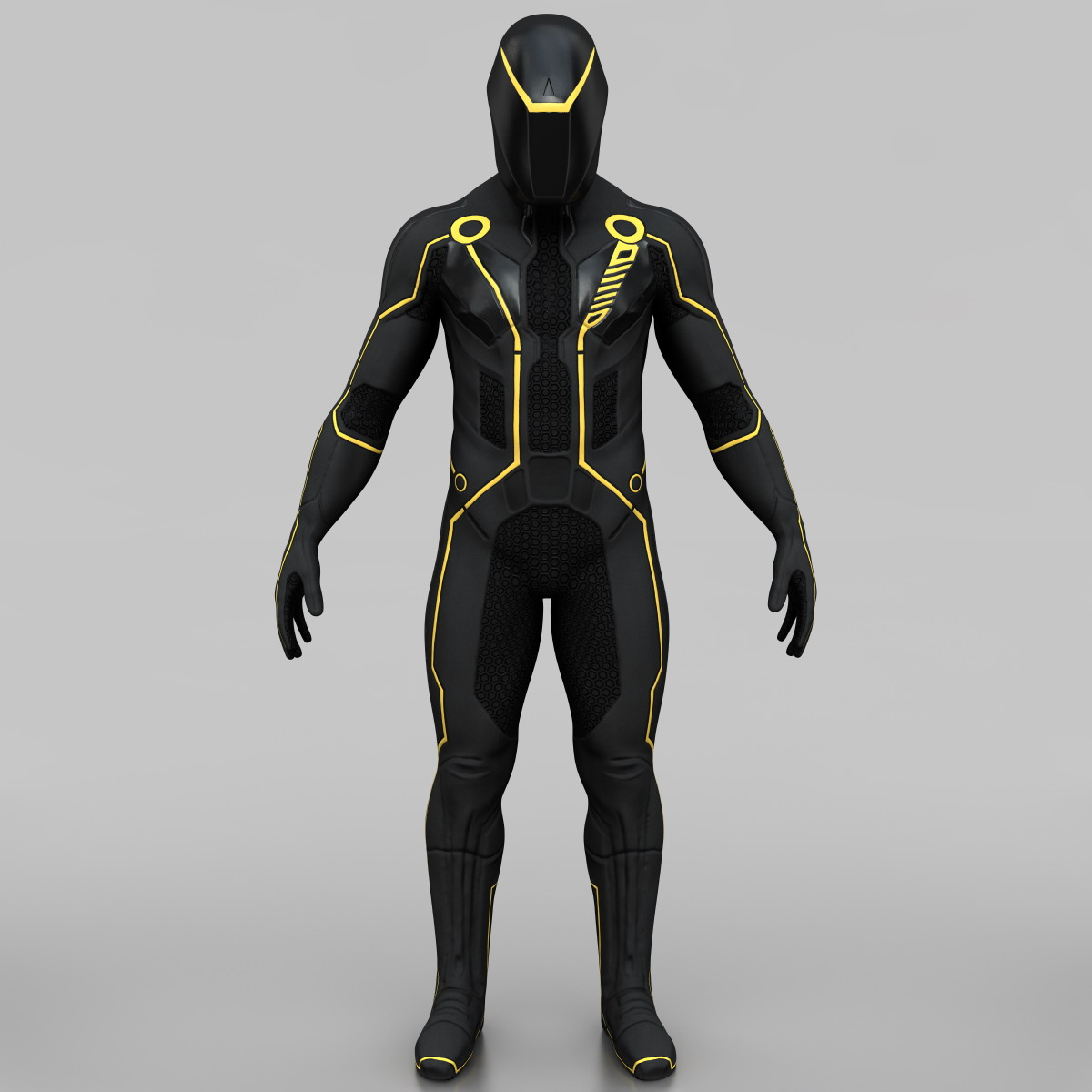 tron legacy character rigged 3d model