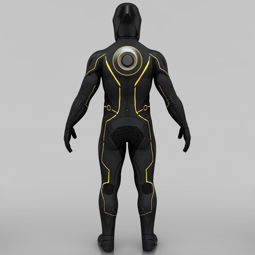 tron legacy character rigged 3d model