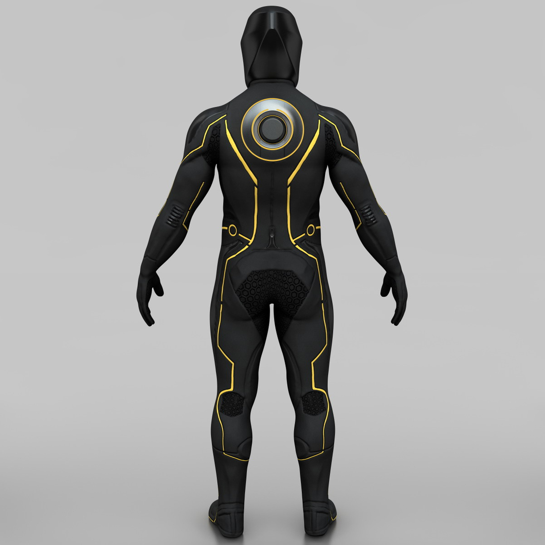 tron legacy character rigged 3d model