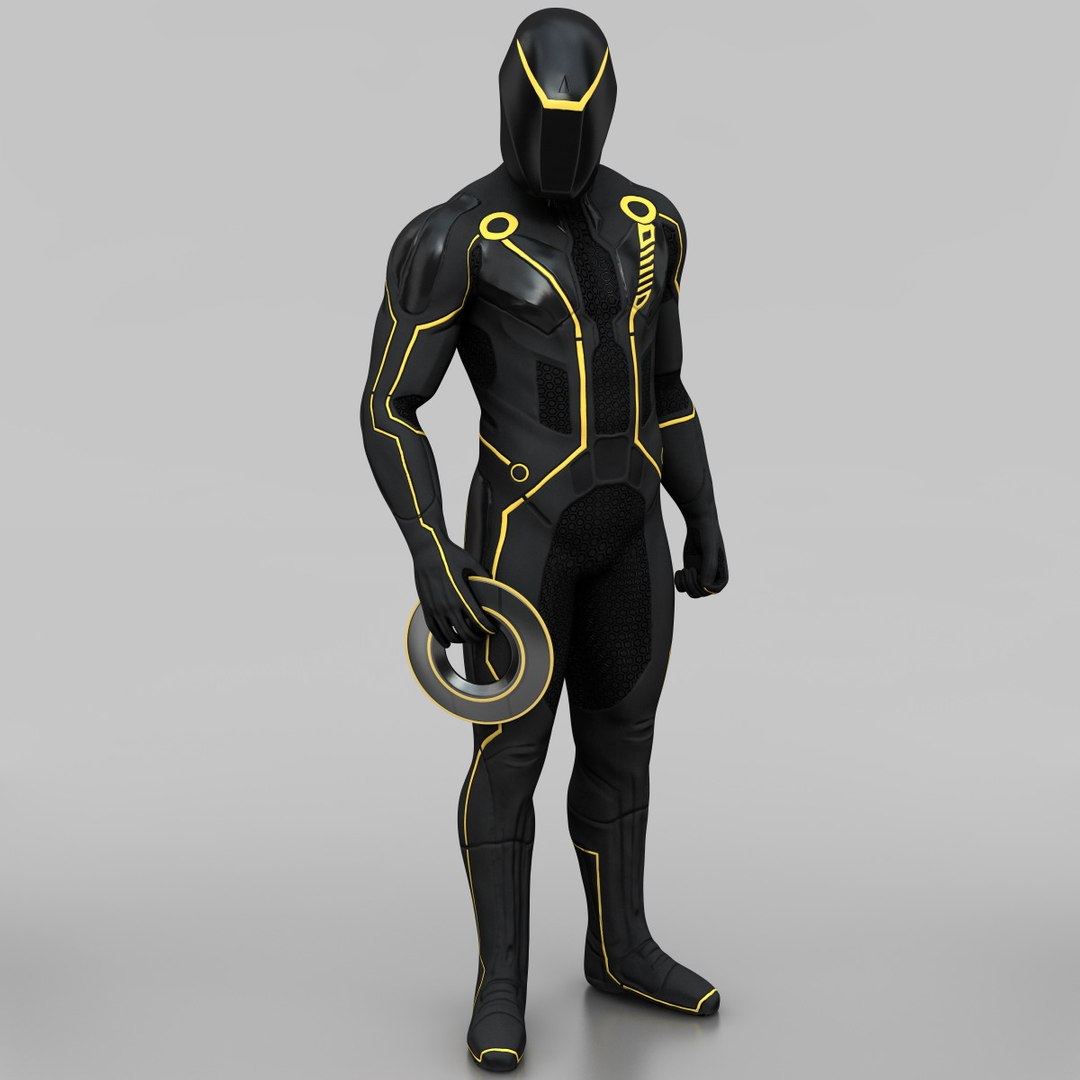 tron legacy character rigged 3d model