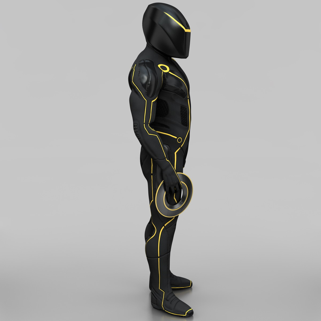 tron legacy character rigged 3d model