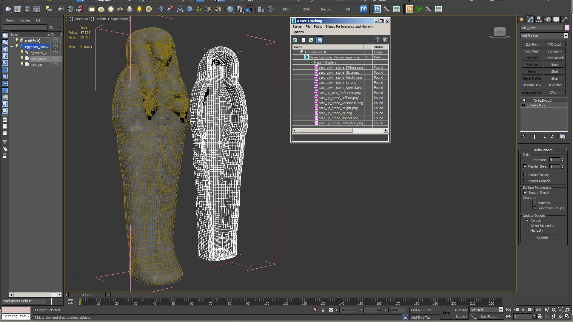 3D Stone Egyptian Sarcophagus Model - TurboSquid 1445540
