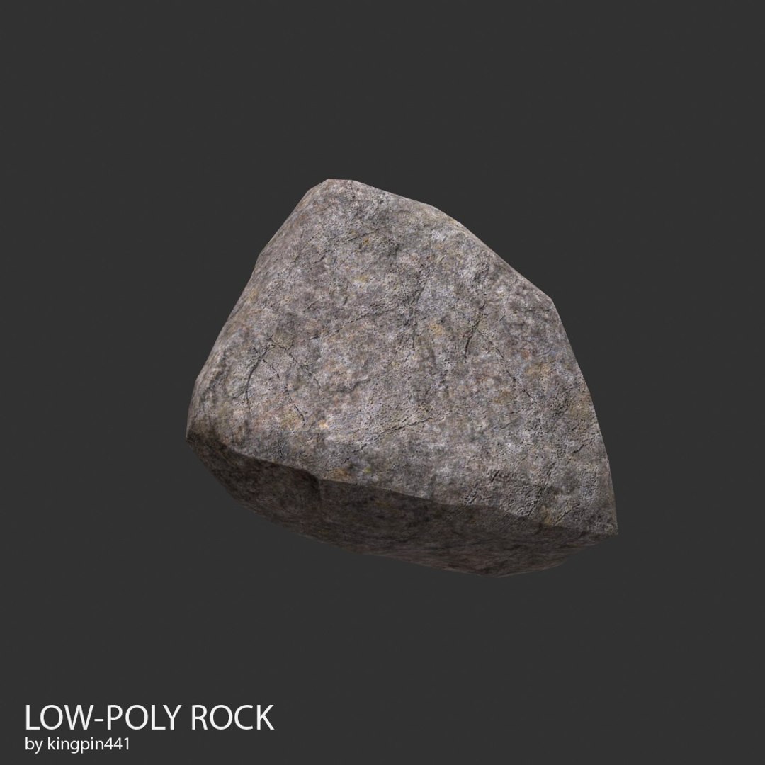 low-poly rock 3d model
