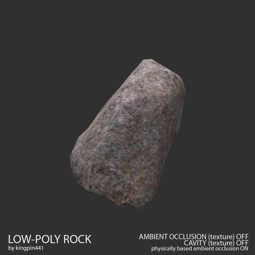 low-poly rock 3d model