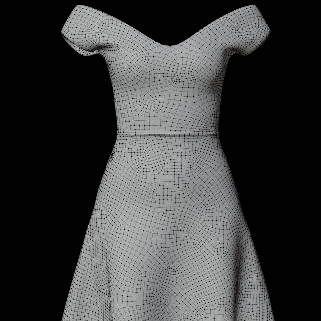 3D Female Gown - Formal Gown V-Neck 3D Model - TurboSquid 2324964