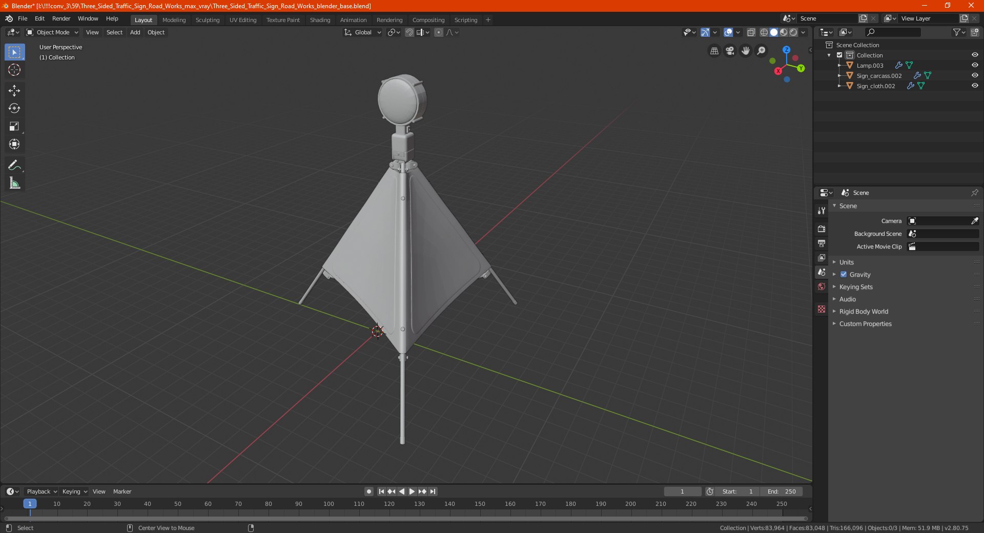 Sided Traffic Sign Road 3D - TurboSquid 1706716