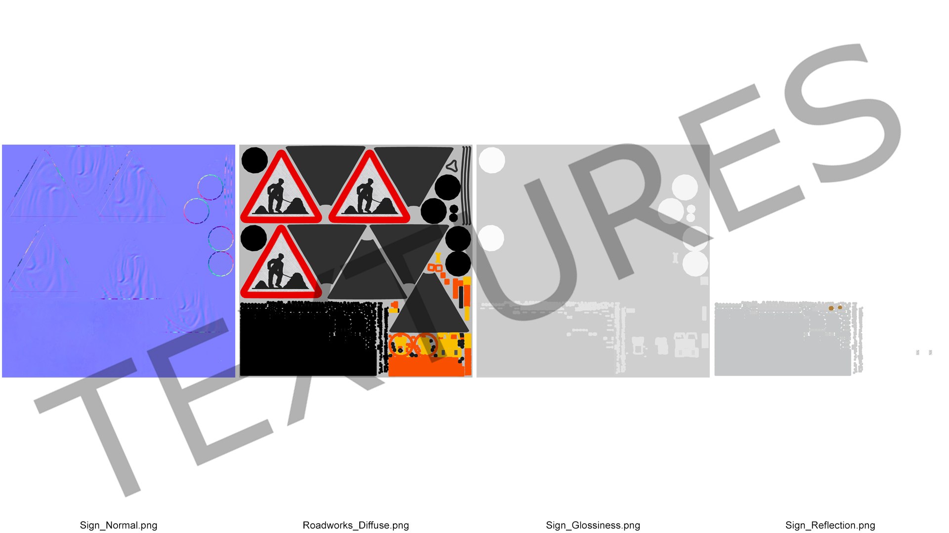 Sided Traffic Sign Road 3D - TurboSquid 1706716