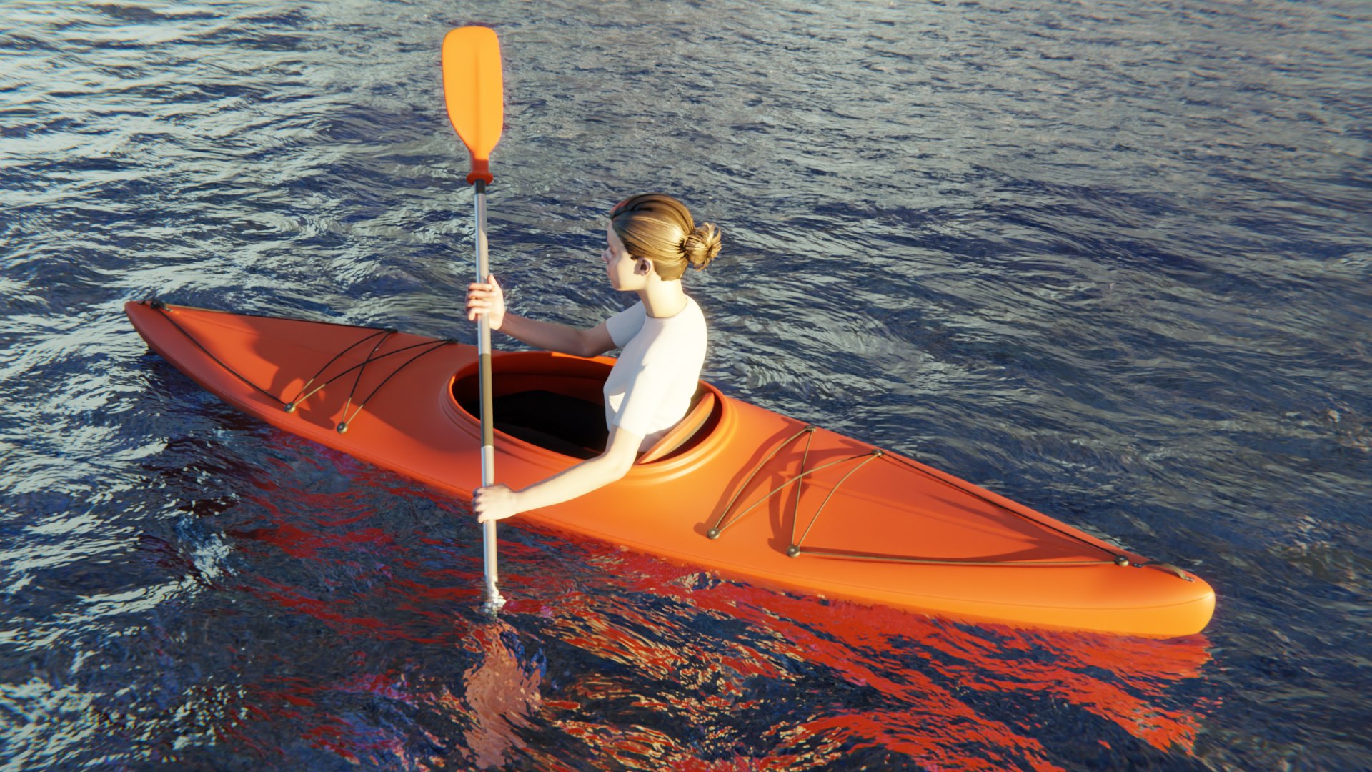 Kayak With Paddle 3D - TurboSquid 2319327